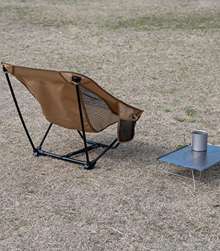 iClimb 1 Low Ground Folding Chair and 1 3M Thinsulate Insulation Warm Blanket Bundle, Ultralight Compact for Single Person Outdoor Backpacking Camping Beach Concert