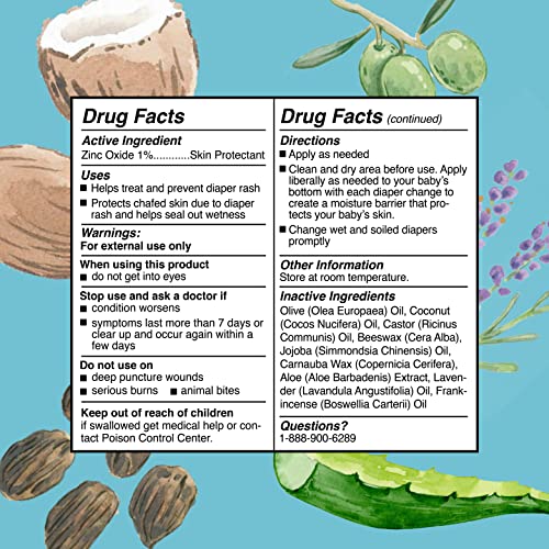 Maty's Baby Diaper Rash Relief Ointment - Natural Soothing Cloth Diaper Safe Cream Made With Organic Ingredients like Lavender, Aloe and Zinc, for Babies 2 months+, 3.75 Oz, 2 Pack