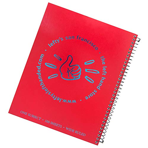 Left-Handed Only from Lefty's Wide Ruled Notebook with Logo Cover, Set of 3, Assorted Colors