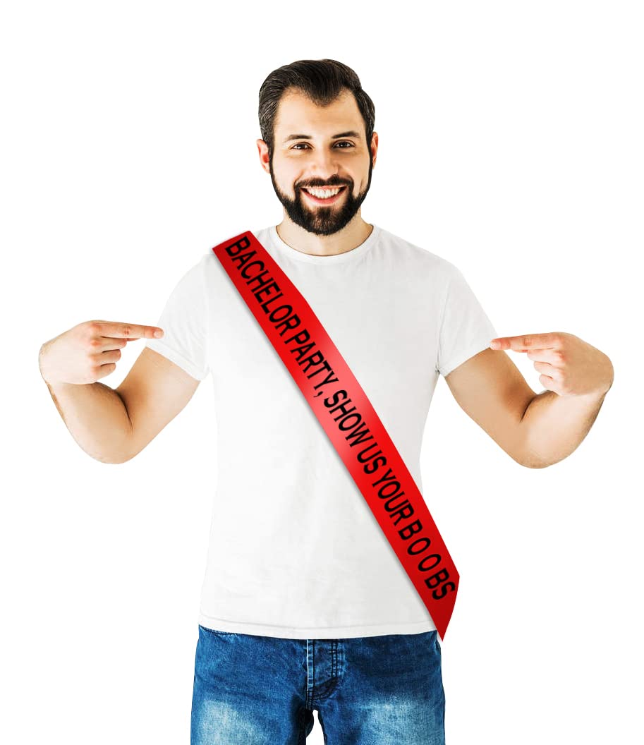 Brosash Bachelor Party Show Us Your Bobs Bachelor Party Sash Bachelorette Groom Decorations Bride Gifts for Future Groom Bridal Shower Favors Engagement Set Men Black White Lettering Wedding Ideas