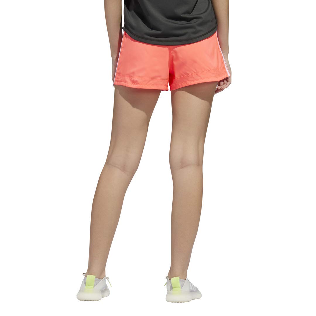 adidas womens Pacer 3-Stripes Woven Shorts Signal Pink/White XX-Large