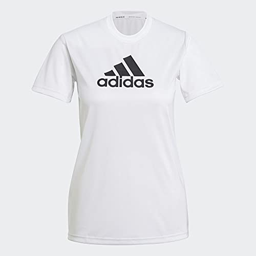 adidas womens Primeblue Tee White/Black Medium