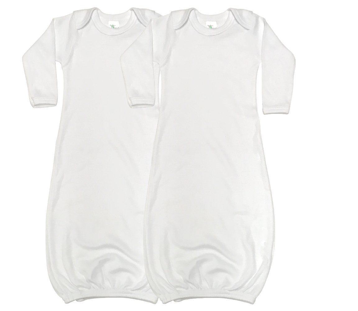 Laughing Giraffe Baby Long Sleeve Sleeper Gowns (Set of 2 -LG3800) White 0-3 months