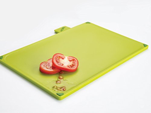 Joseph Joseph Index Plastic Cutting Board Set with Storage Case Color-Coded Dishwasher-Safe Non-Slip, Large, Silver (60134)