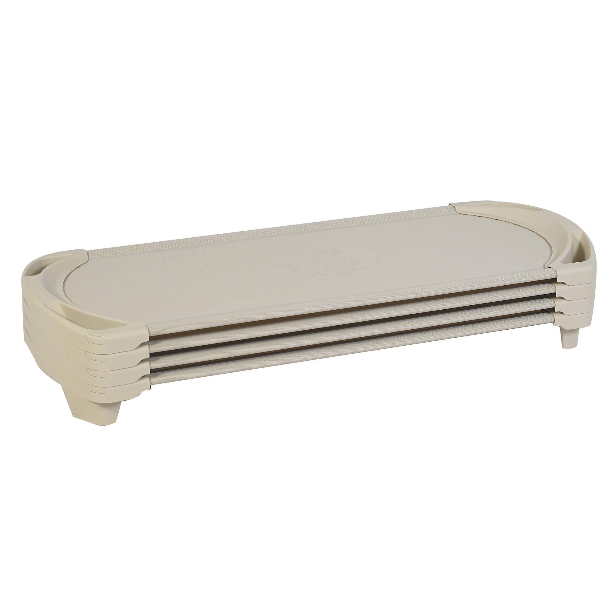 Angeles SpaceLine Nap Cots, Kids Daycare and Preschool Sleeping Cot, Standard Size, Set of 4, Sand