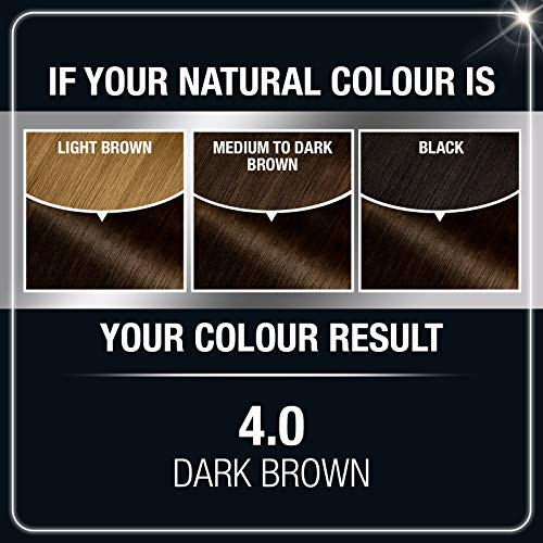 Garnier Olia Ammonia Free Permanent Hair Color, 100% Gray Coverage (Packaging May Vary), 4.0 Dark Brown Hair Dye, Pack of 1
