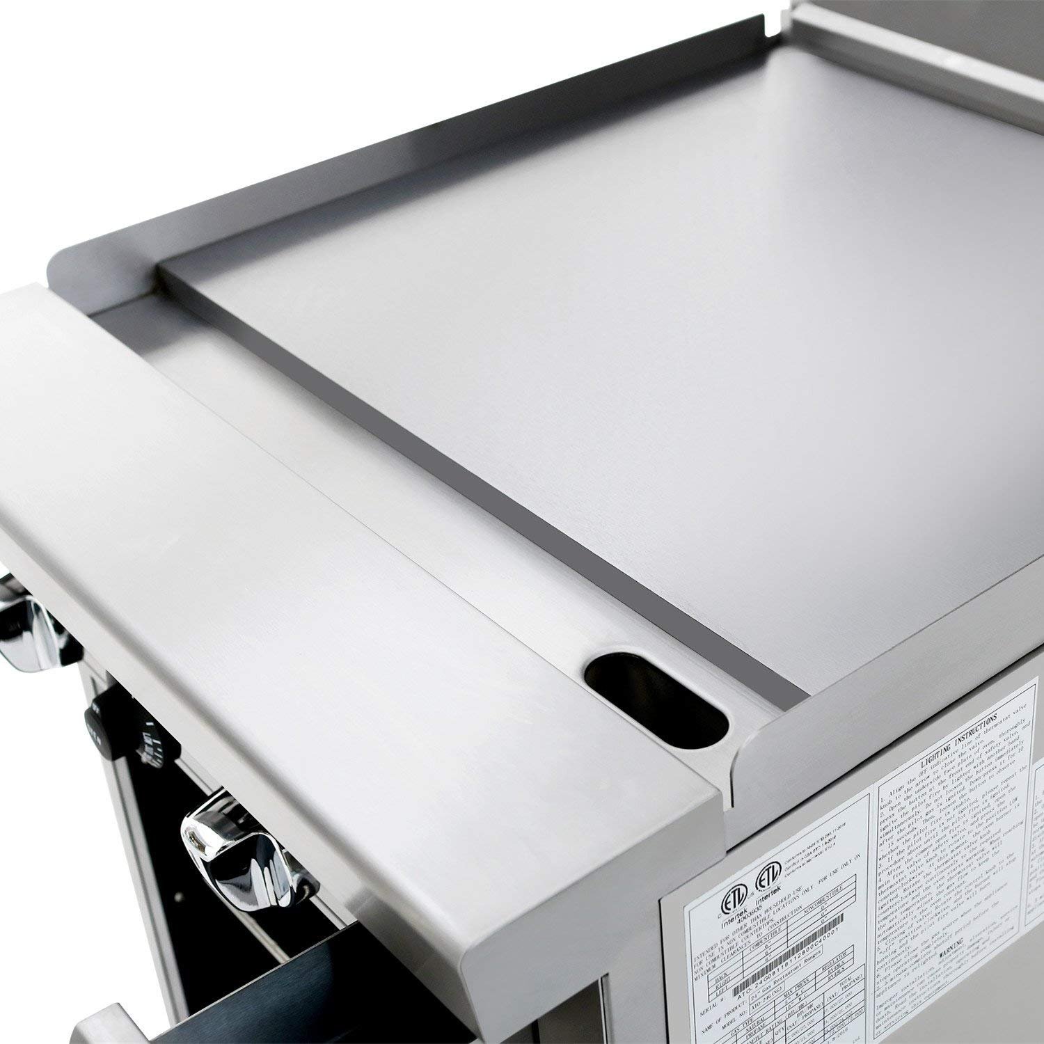 Atosa AGR Commercial Gas Range, 24" Gas Range, Griddle Top, (1) 20" Standard Oven, Propane Gas (AGR-24G-LP)