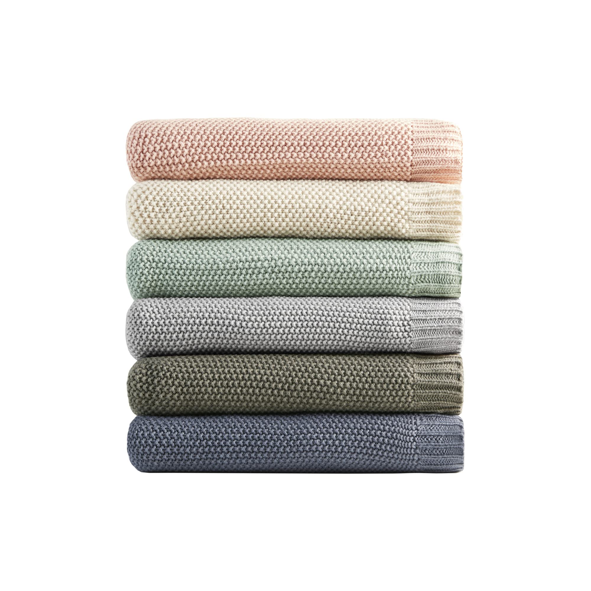 INK+IVY Bree Knit Throw Blanket for Bed, Sofa, and Couch, Lightweight, Breathable, Soft & Cozy Summer Blanket, Throw (50 in x 60 in), Aqua