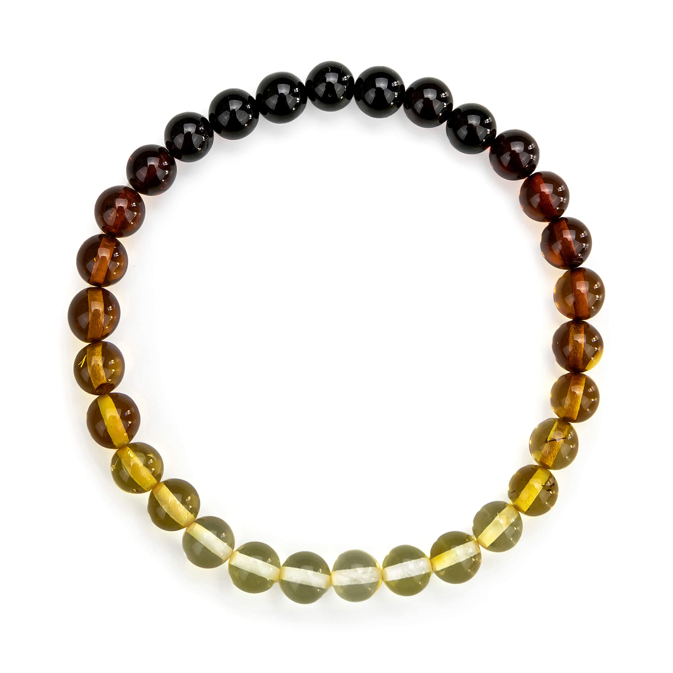 Amber Culture Amber Stretch Bracelet - Handmade 5mm Beads 100% Baltic Natural Baltic Amber Stone - Unisex with Gift Box Multiple Colors