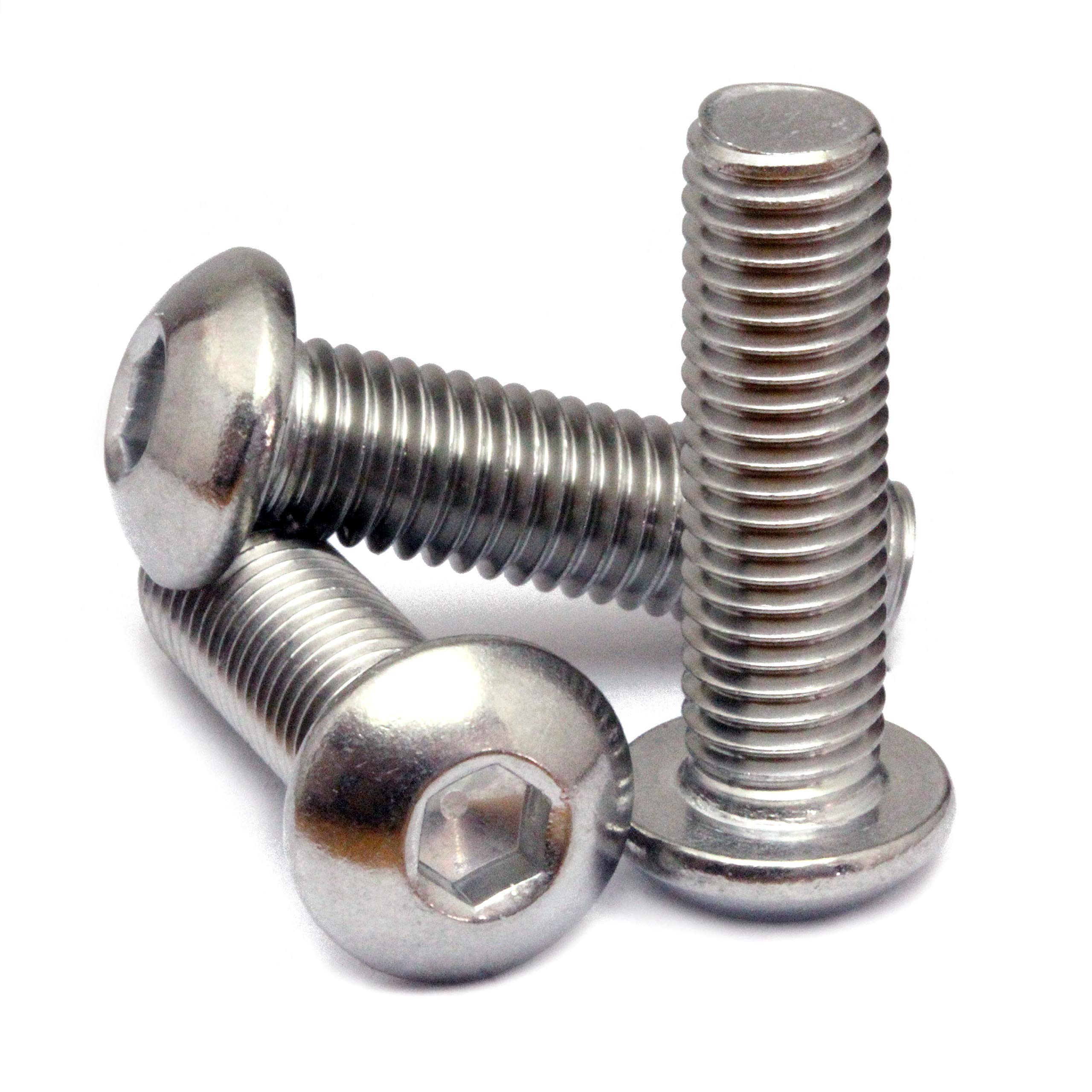 MonsterBolts - #8-32 x 1" Button Head Socket Cap Screws, ASME B18.3, Stainless Steel, 10 Pack