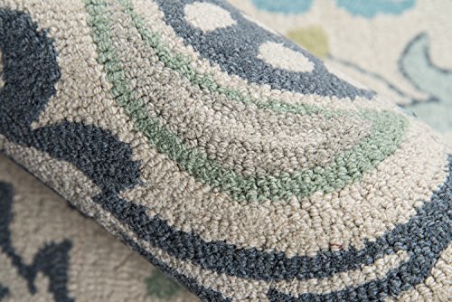 Momeni Rugs Newport Collection, 100% Wool Hand Tufted Loop Cut Contemporary Area Rug, 2' x 3', Blue