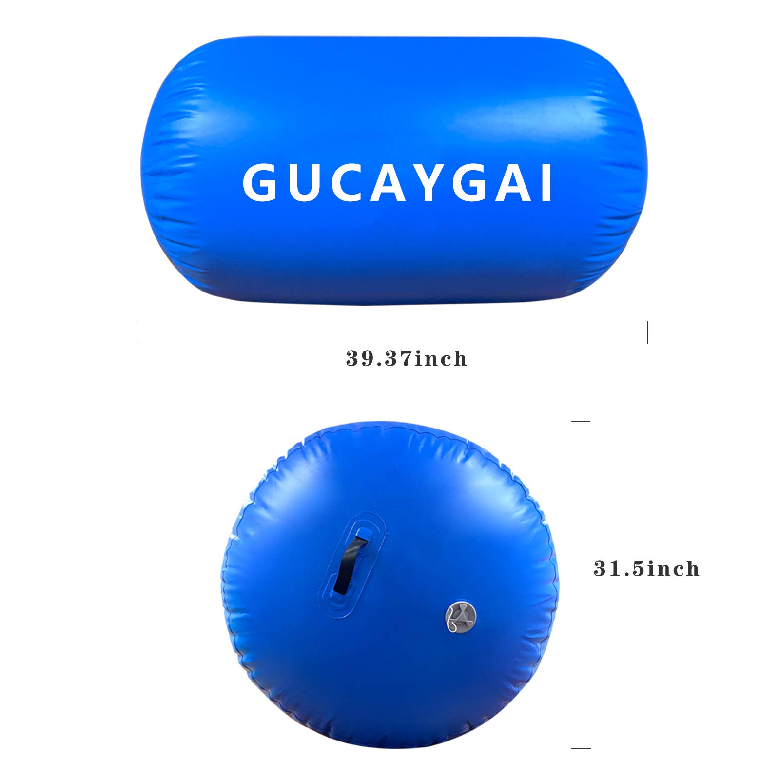 Air Roller Air Barrel Gymnastics Roller Inflatable Tumbling Mat Air Spot With foot pump for Home Use/Training Cheerleading/Yoga/Martial Arts/Acrobatics