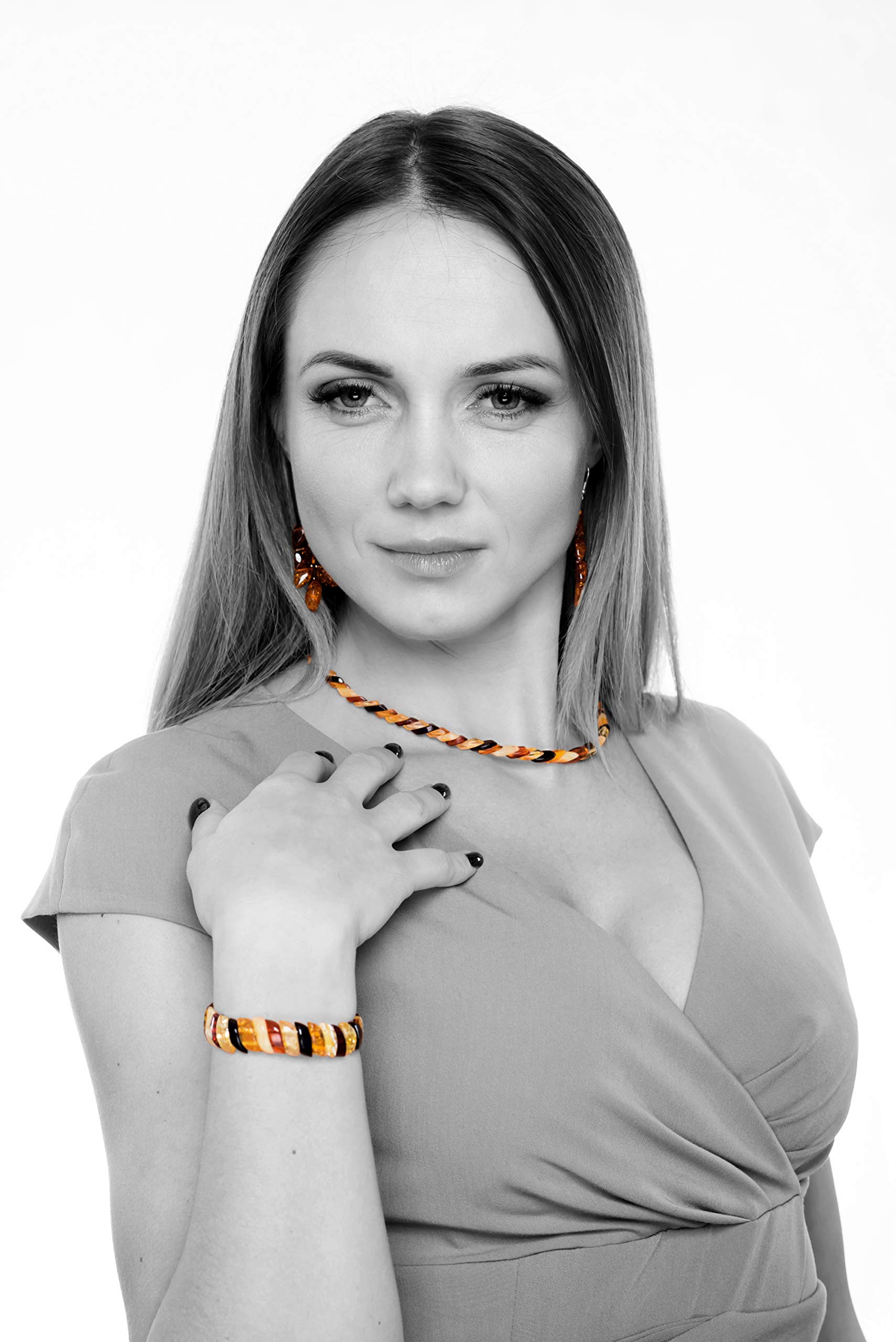 AMBERAGE Natural Baltic Amber Necklace for Adults (45CM 17.72INCH)