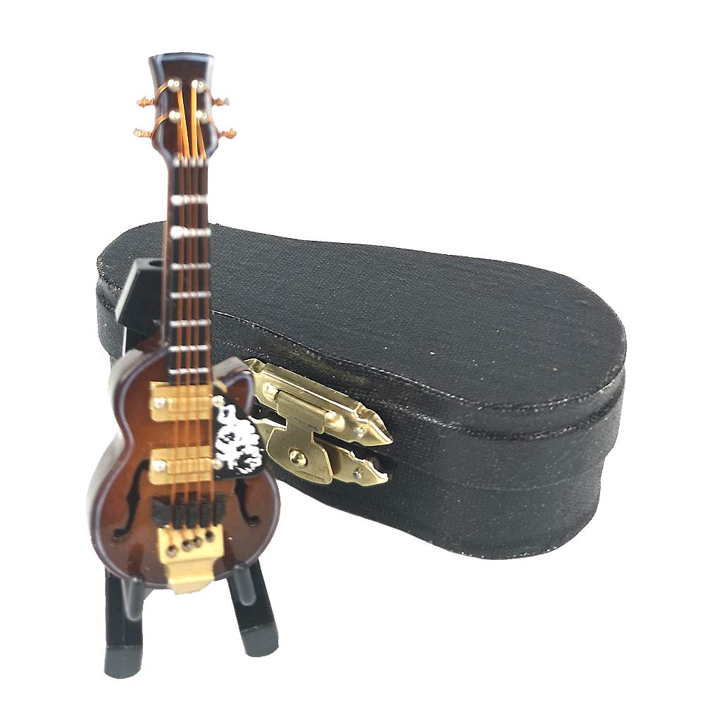ALANO Electric Miniature Ornaments Guitar Musical Instrument Miniature Guitar Home Decoration Gift (7cm)