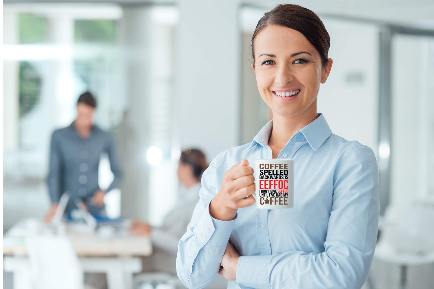 AW Fashions Eeffoc Is Coffee Spelled Backwards, As I Dont Give Eeffoc Until I Had My Coffee 11oz Funny Coffee Mug - Sarcastic Mugs For Women, Boss, Friend, Employee, or Spouse