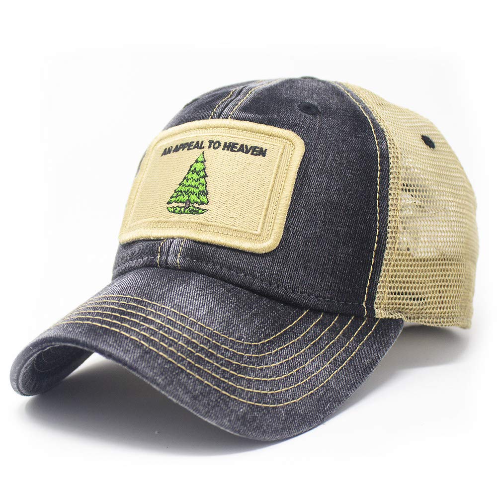 an Appeal to Heaven Flag Patch Trucker Hat, Black