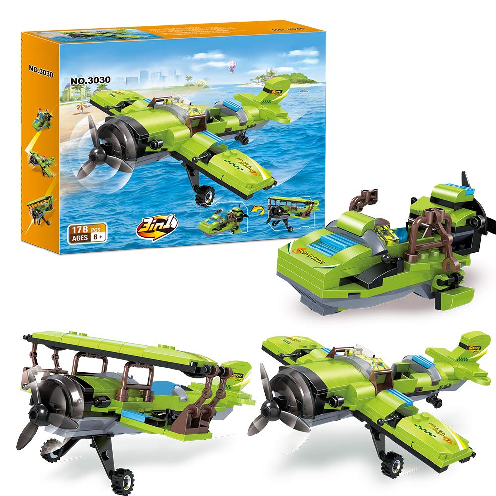 BRICK STORY 3in1 Creator Car Building Set 302 Pieces Creator Camper Van Beach Off Roader Convertible Car Building Block Toys Creative Summer Holiday Adventure Playset Gift for Kids Boys Age 6-10