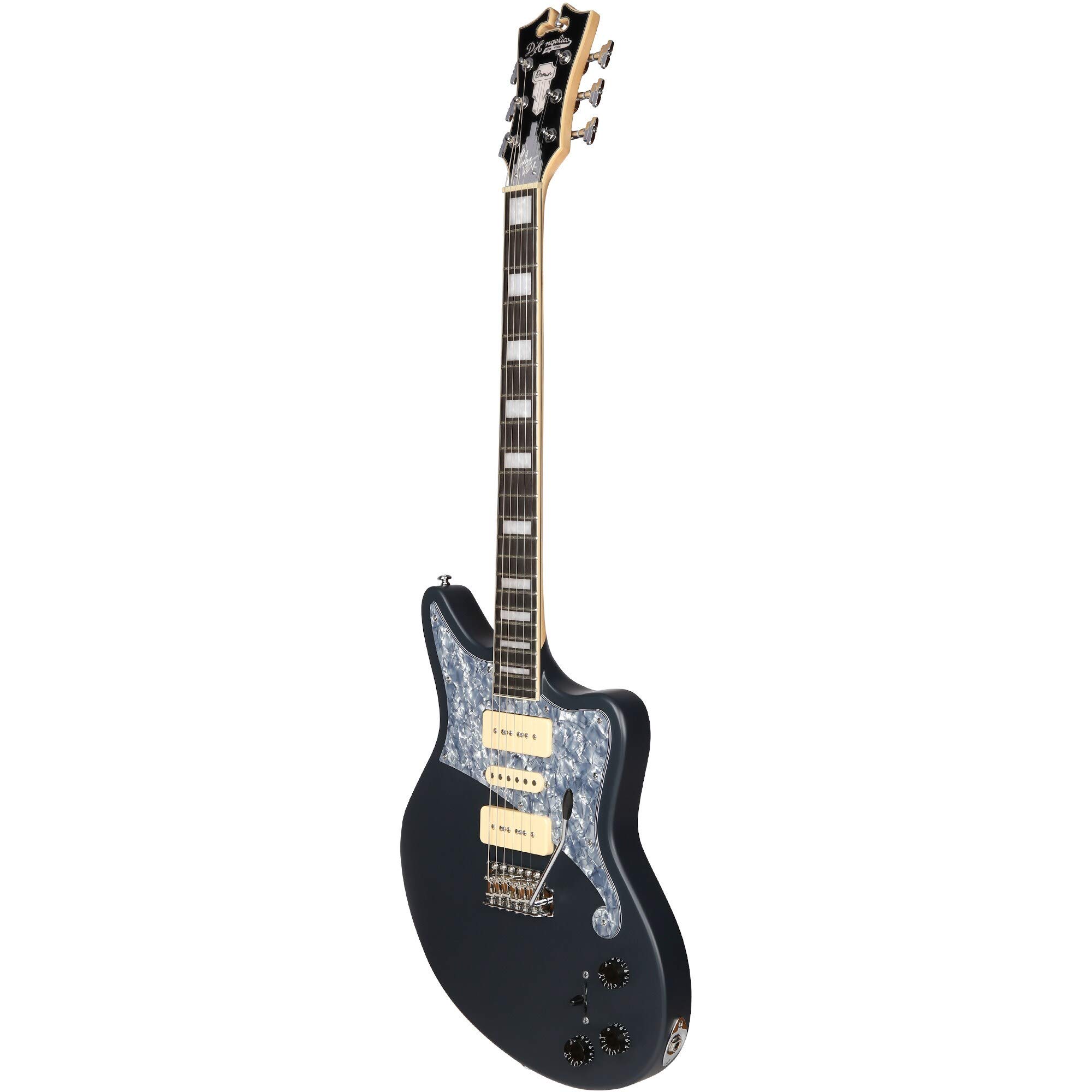 D'Angelico 6 String Solid-Body Electric Guitar, Right, Stone (DAPBEDBWMSTCTR)