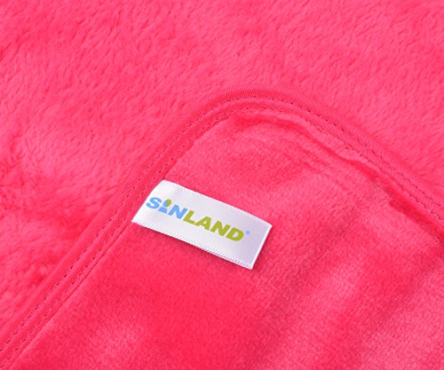 Sinland Microfiber Makeup Remover Cloth Reusable and Washable Makeup Remover Towels Face Cloths Facial Cleaning Towels Fast Drying Washcloth 9.8Inchx9.8Inch 4 Pack Dark Pink