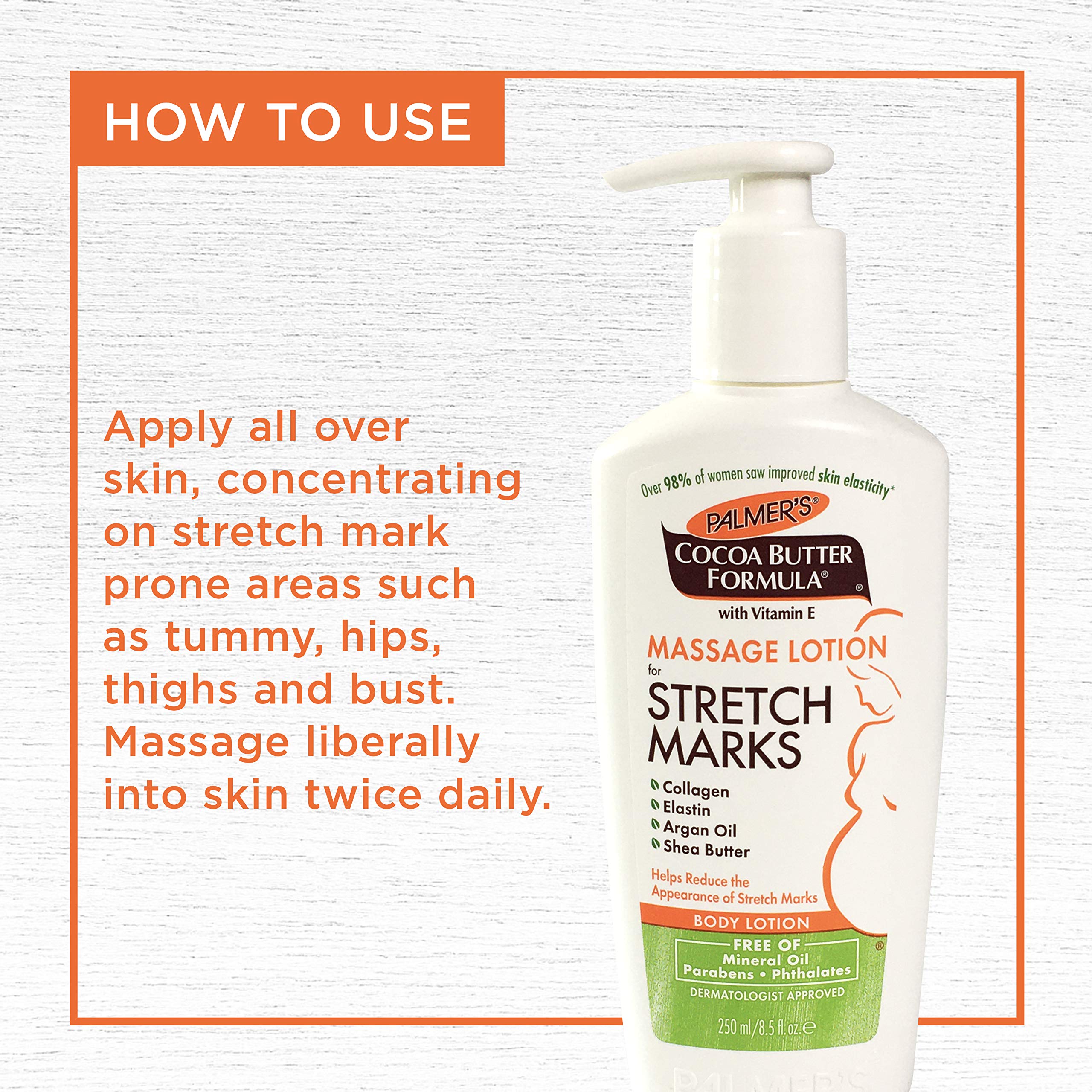 Palmer's Cocoa Butter Formula Massage Lotion For Stretch Marks with Vitamin E and Shea Butter Women Body Lotion, 8.5 Ounce (Pack of 2)