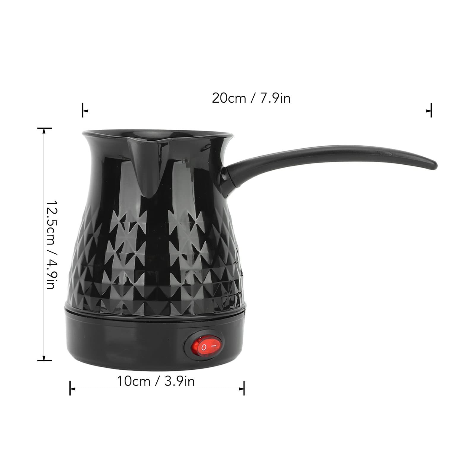 Asixxsix 600W Electric Coffee Pot, 600ML Turkish Coffee Maker Machine Electric Pot with with Removable Handle Coffee Kettle Portable Electric Hot Water Kettle for Tea Coffee