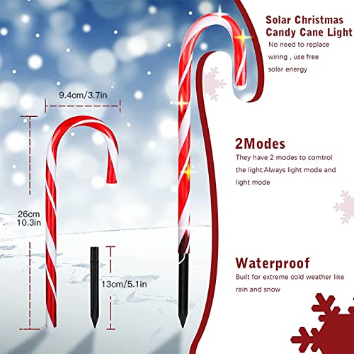 Christmas Candy Cane Lights,Solar Christmas Candy Cane Light, Outdoor Waterproof Christmas Day Light, LED Home Garden Passage Courtyard Lawn Decoration Light,2pcs