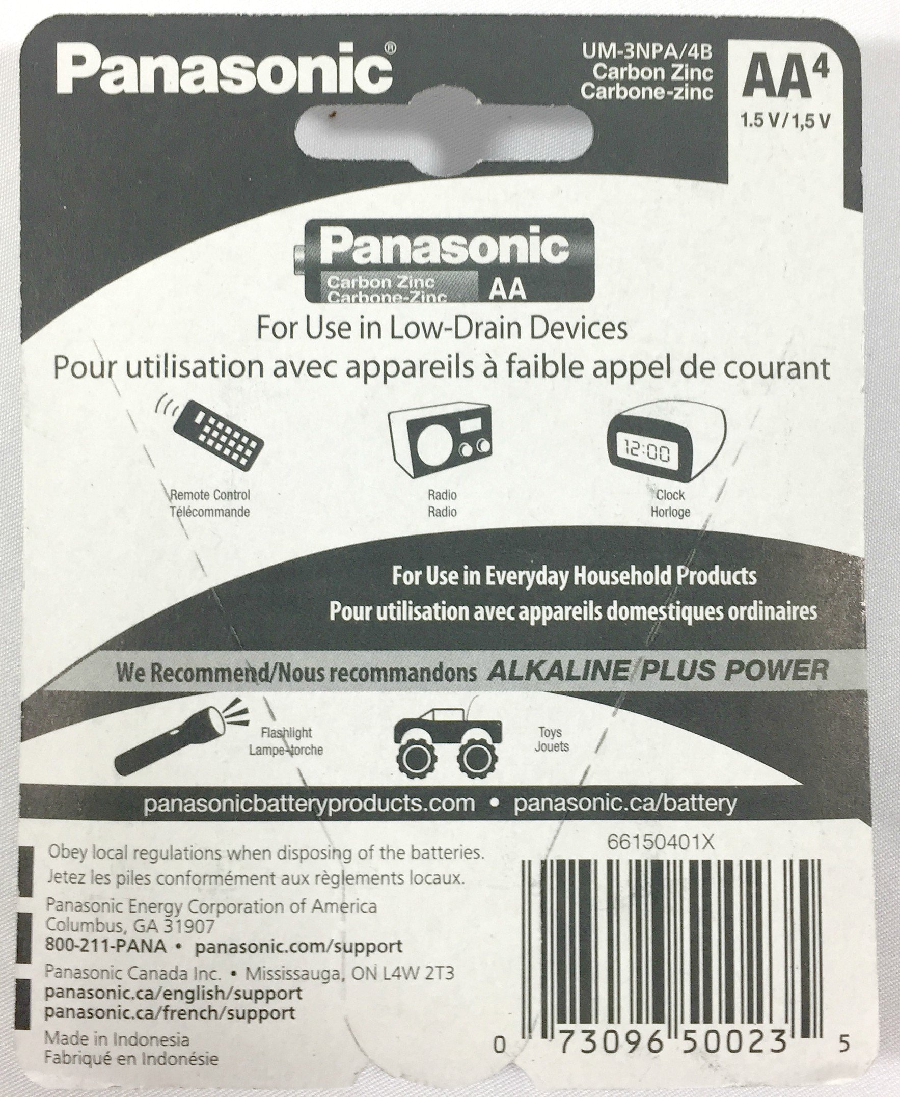 Panasonic 100pc AA Batteries Super Heavy Duty Power Carbon Zinc Double A Battery 1.5v