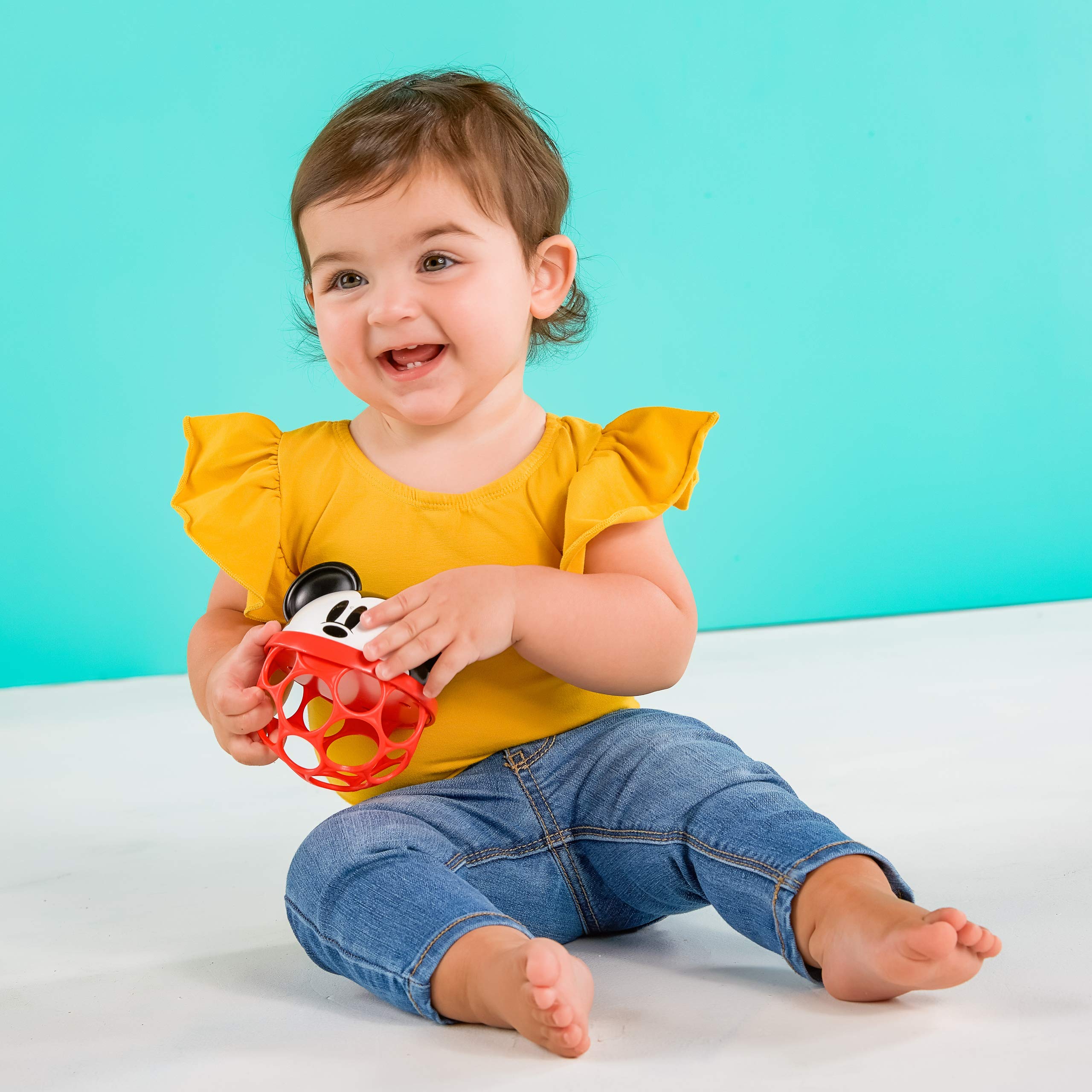 Bright Starts Disney Baby Minnie & Mickey Mouse Rattle Along Buddy Easy-Grasp Toy, Ages Newborn +