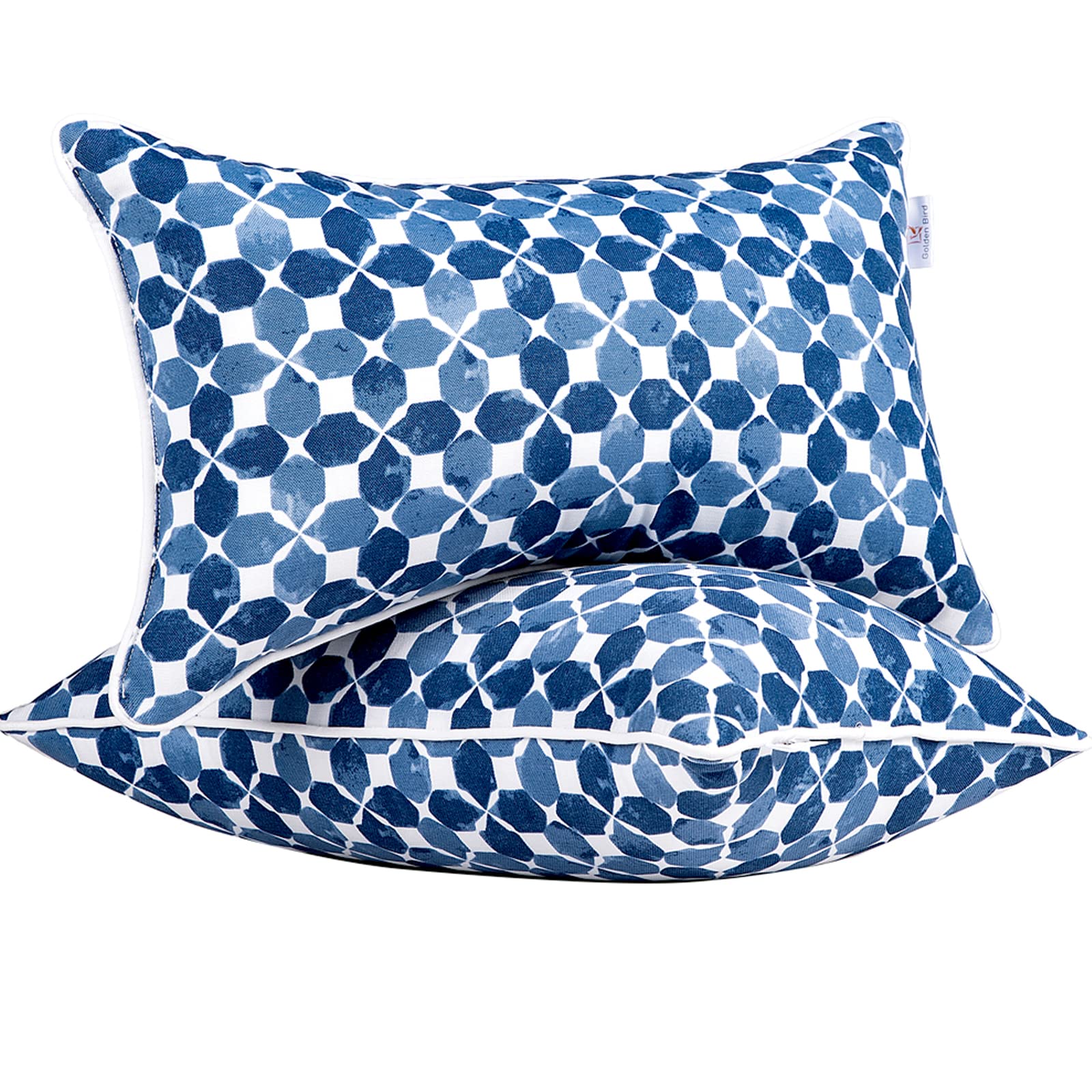 JMGBird Outdoor Lumbar Pillows Waterproof Set of 2 Outdoor Pillows with Insert Included 12×20 Inch Outdoor Pillow for Patio Furniture