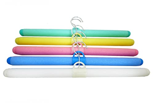 Bendable Flexible Foam Hangers Anti-Skid Foam Clothes Hanger Holder Rack - 5pk | Clothes Won't Fall Off | Clothes Dry Faster