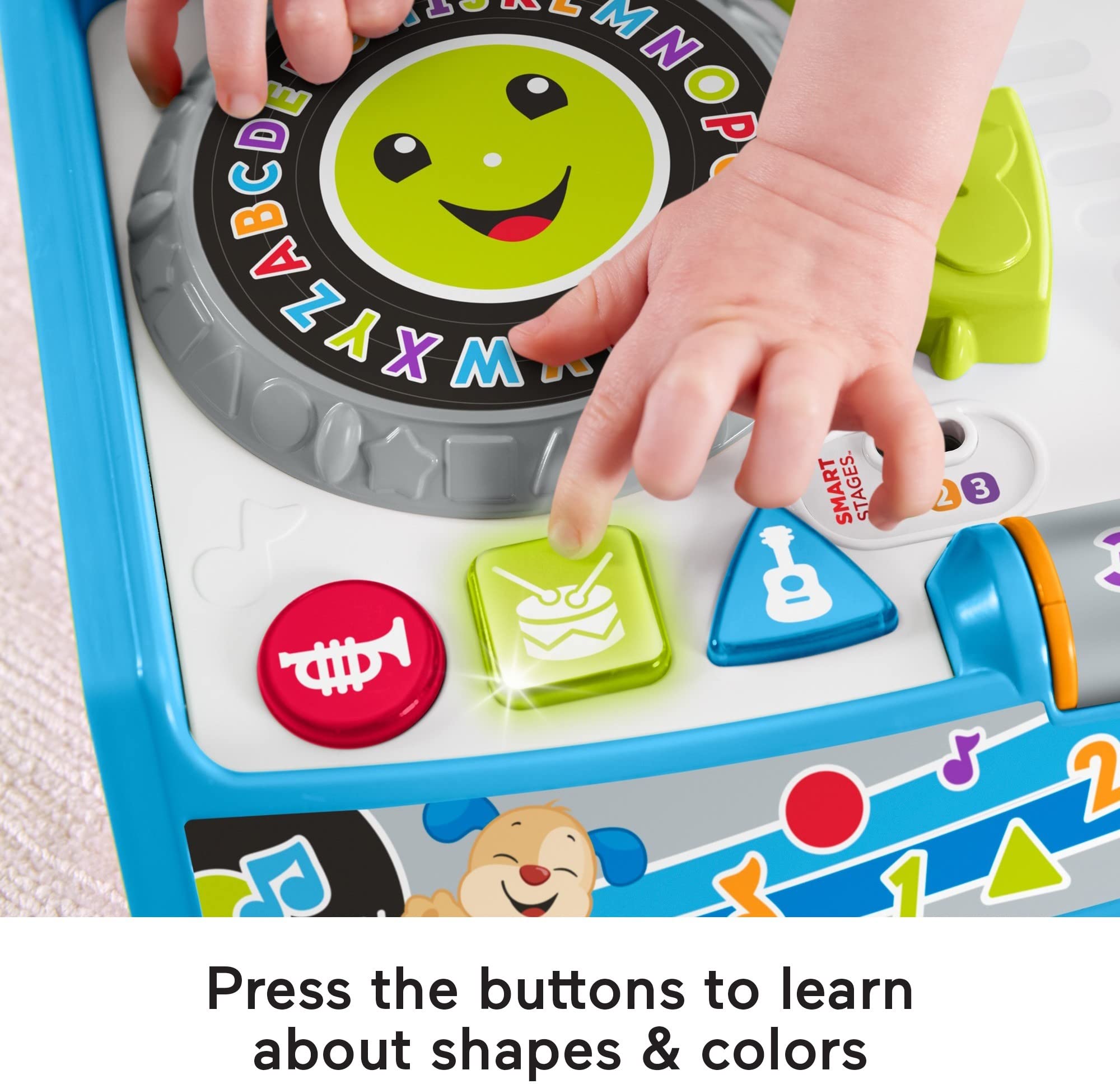 Fisher-Price Laugh & Learn Remix Record Player, Musical Toy with Learning Content for Infants and Toddlers Ages 6 to 36 Months