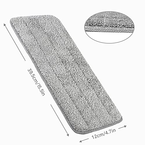 HOMTOYOU Microfiber Spray Mop Pads Reusable Washable Mop Flat Replacement Heads Refill Pack for Dust Wet Or Dry Floor Cleaning and Commercial Cleaning Refills -3Pack