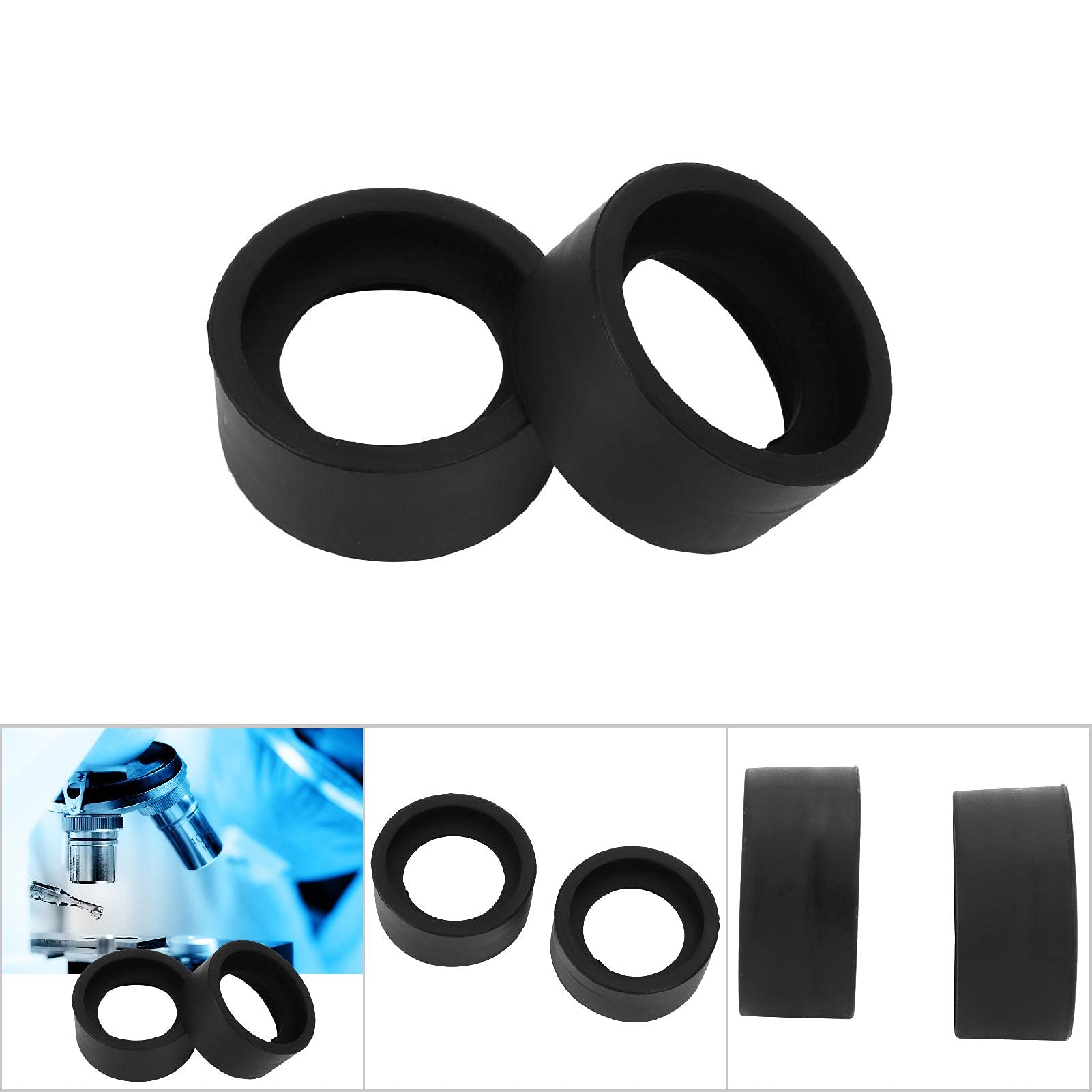 Oumefar 2Pcs Microscope Eyepiece Cup Rubber Eyepiece Cover Accessory Guards Eyeshields Telescope Protector Rubber Eyecups with 36mm Diameter for Stereo Microscope (KP-H2 Flat Angle)