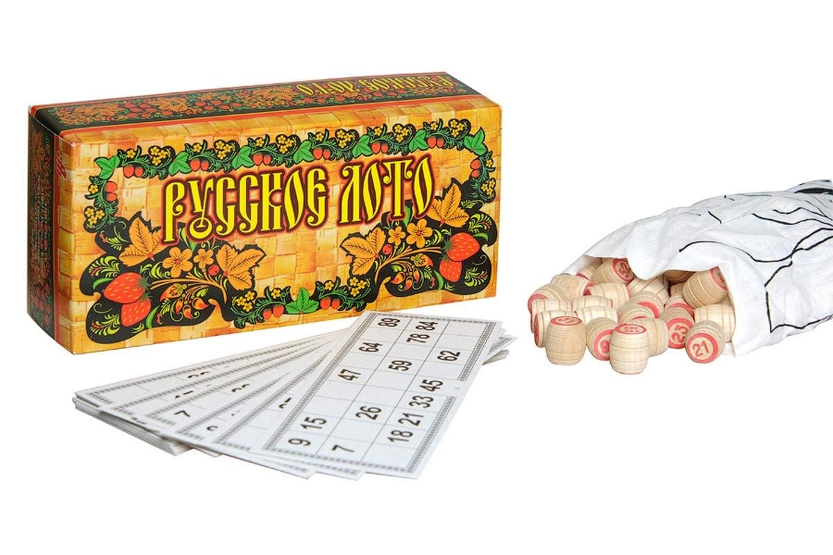 DADDY AMMO Russian Lotto Game Bingo Game Set - Travel Bingo Set - Board Games for Adults - Tombola Italian Game