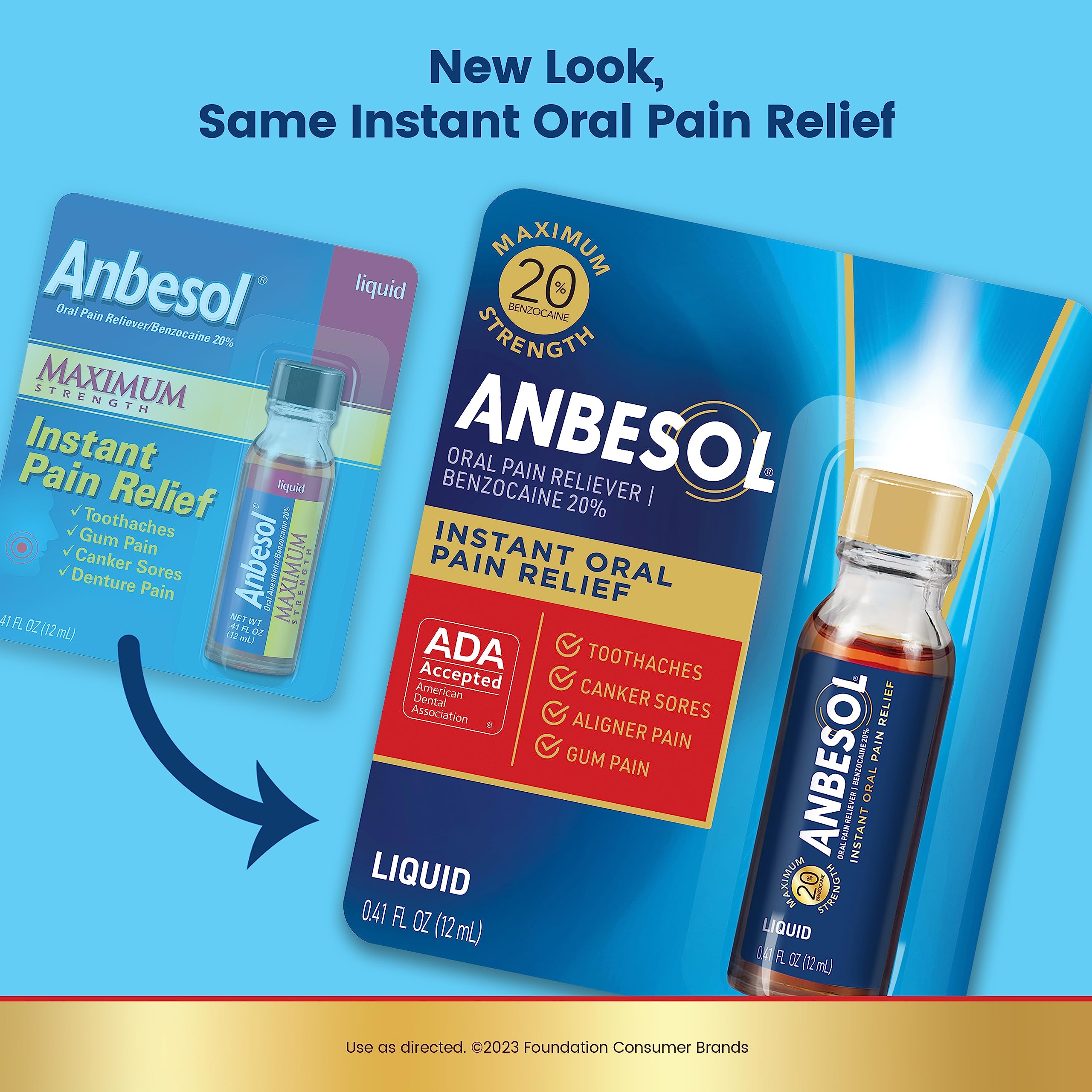 Anbesol Maximum Strength Oral Anesthetic Liquid - 0.41 fl oz (packaging may vary)