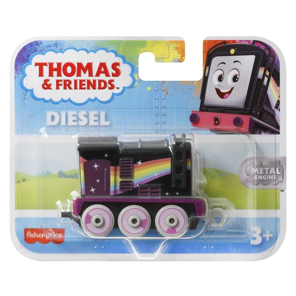 Fisher-Price Thomas and Friends Rainbow Diesel Push-Along Toy Train for Kids Ages 3 and Up