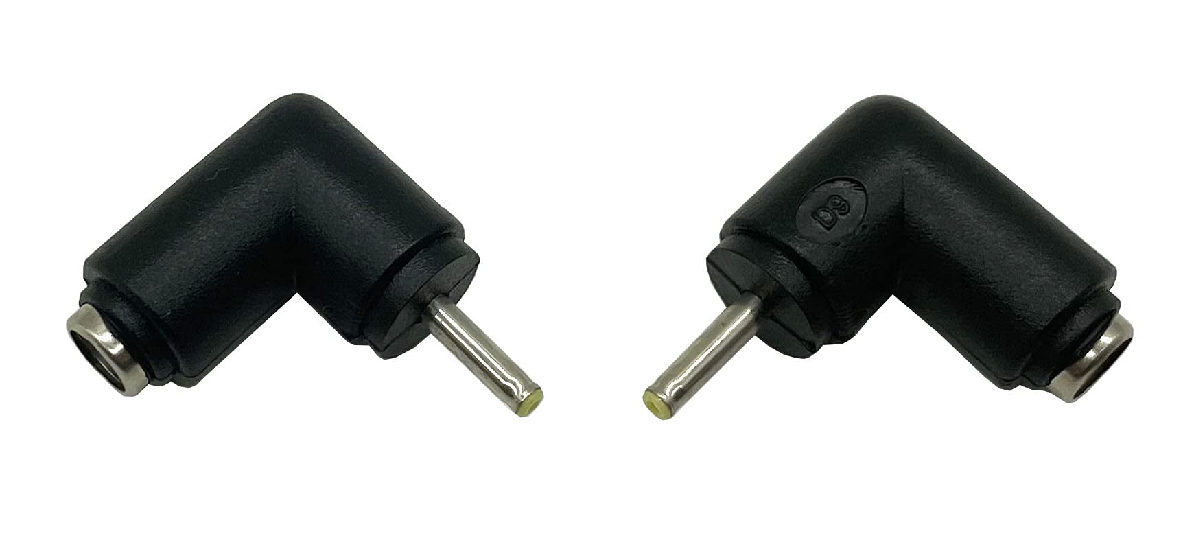 Dafensoy DC Barrel Power Jack Charging Cable Connector, 90 Degree Angle DC5.5 x 2.1 Female to 2.5 x 0.7 Male Adapter, Used for Notebook Computers, Tablet Computers, LED Lights, Routers, etc (2-Pack)