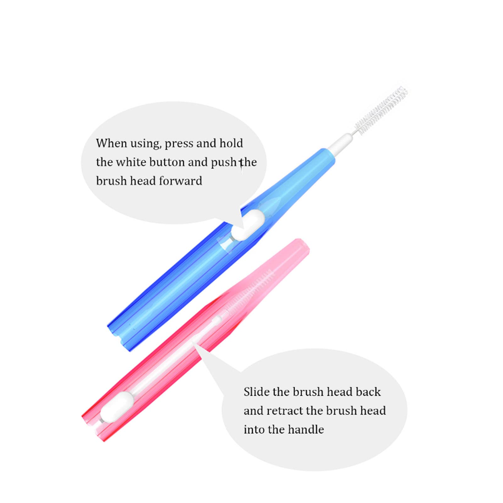 60Pcs Interdental Brush Floss,Interdental Cleaning Brush with PP Handle for Adults Children Oral Care