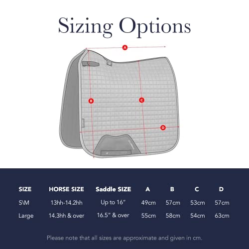 LeMieux Dressage Cotton Square Saddle Pad - English Saddle Pads for Horses - Equestrian Riding Equipment and Accessories (White - Small/Medium)