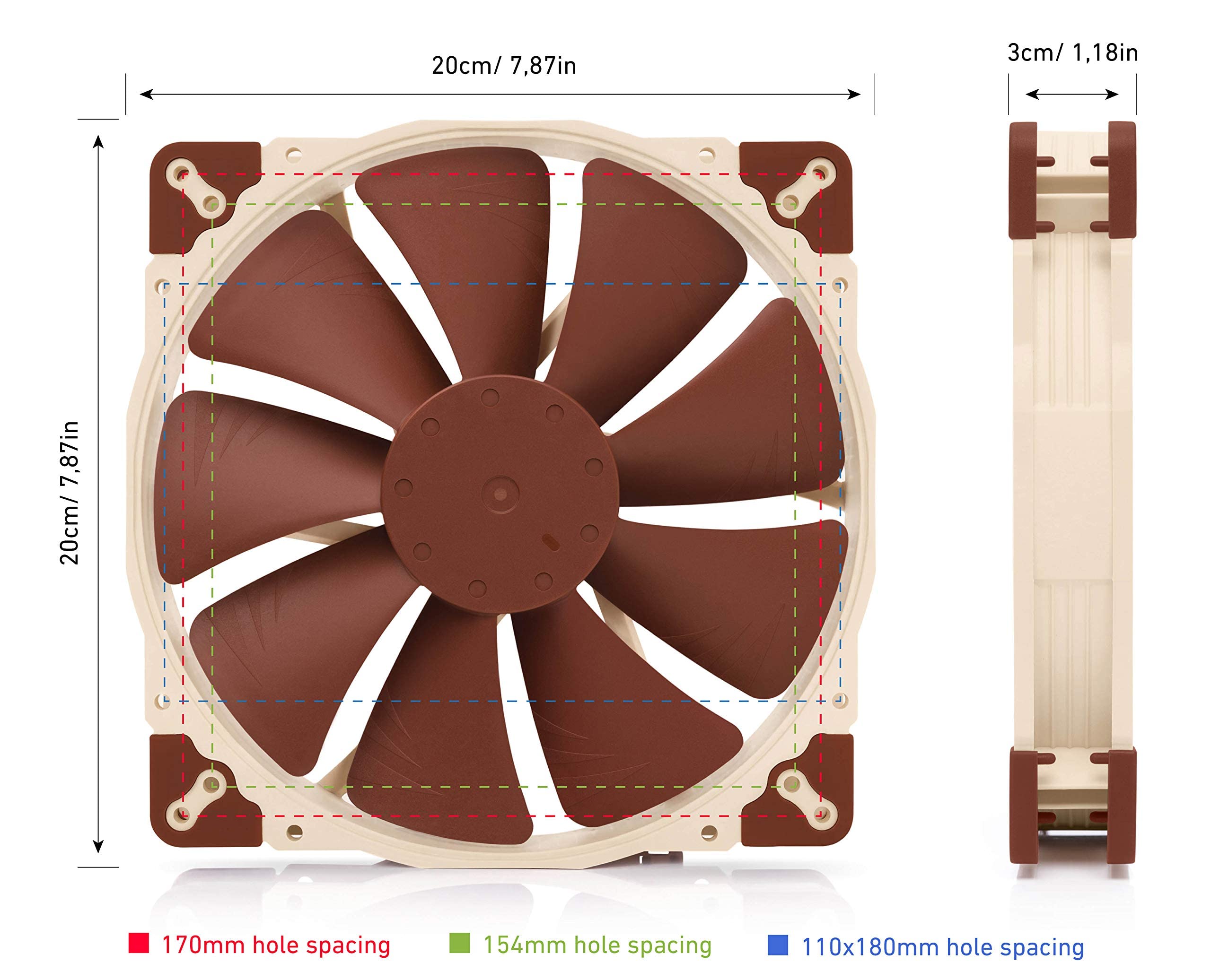 Noctua NF-A20 5V PWM, Premium Quiet Fan with USB Power Adaptor Cable, 4-Pin, 5V Version (200x30mm, Brown)