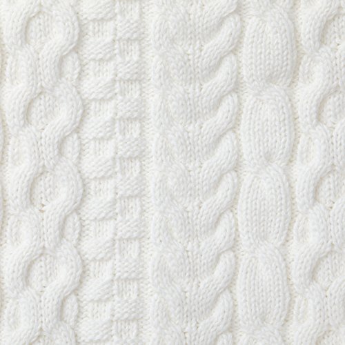 Hope & Henry Layette Ivory Cable Organic Cotton Blanket 31"x31"