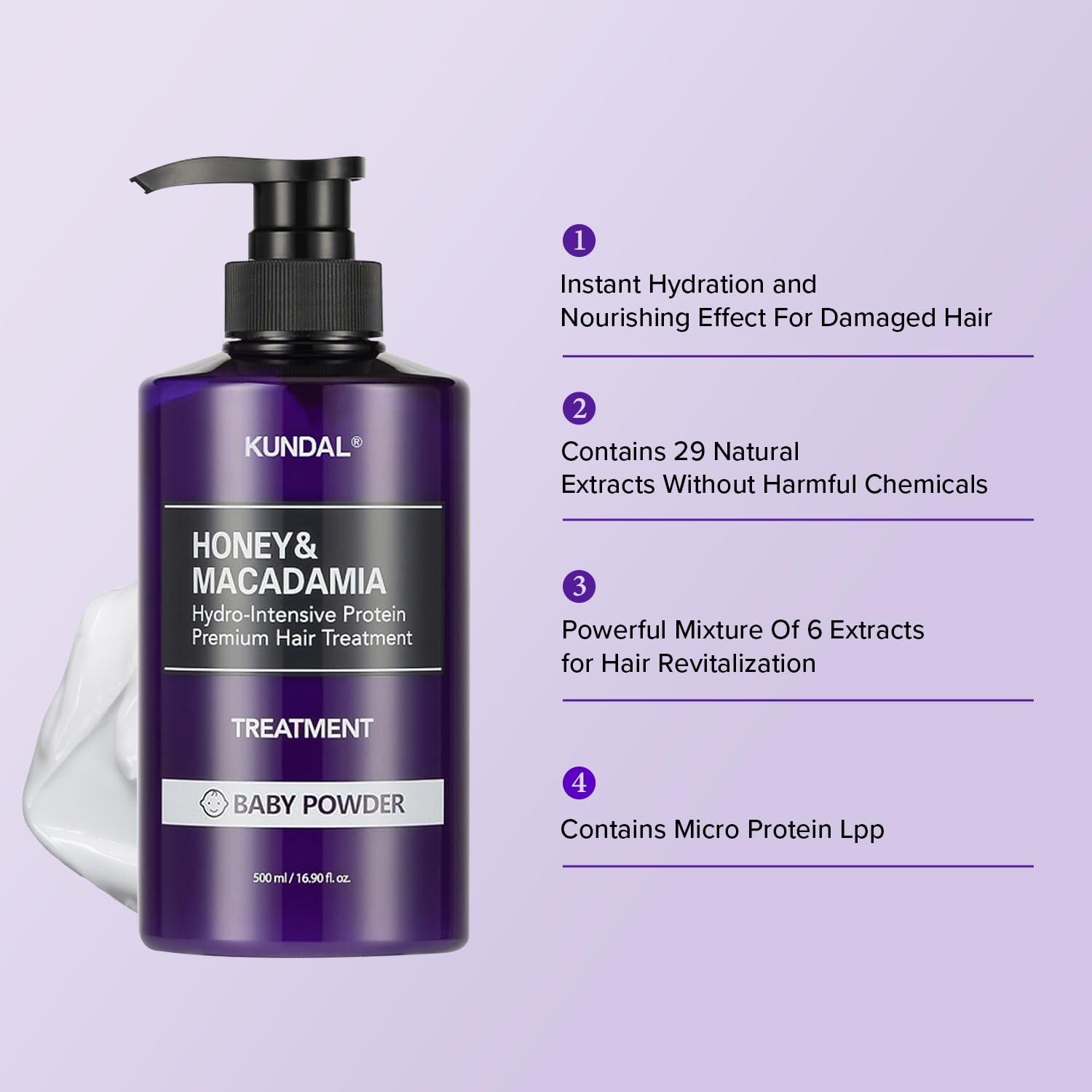 KUNDAL Honey&Macadamia Hydro-Intensive Protein Premium Nature Hair Treatment(Pink Grapefruit) 500ml