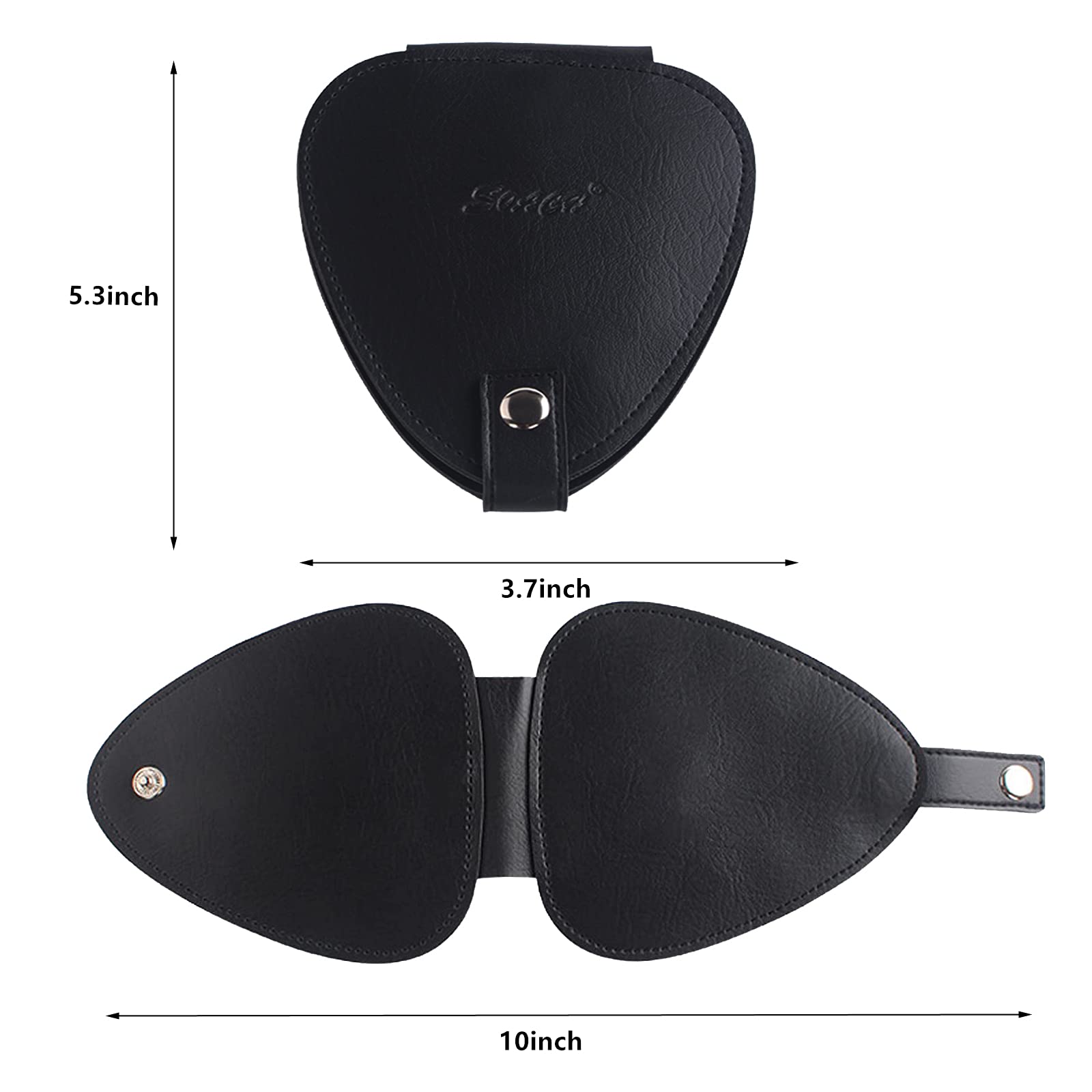 Guitar Pick Holder Case for Acoustic Electric Guitar, Variety Pack Picks Storage Pouch Box, PU Leather Guitar Plectrums Bag, Gift for Guitar Players (Case Only)