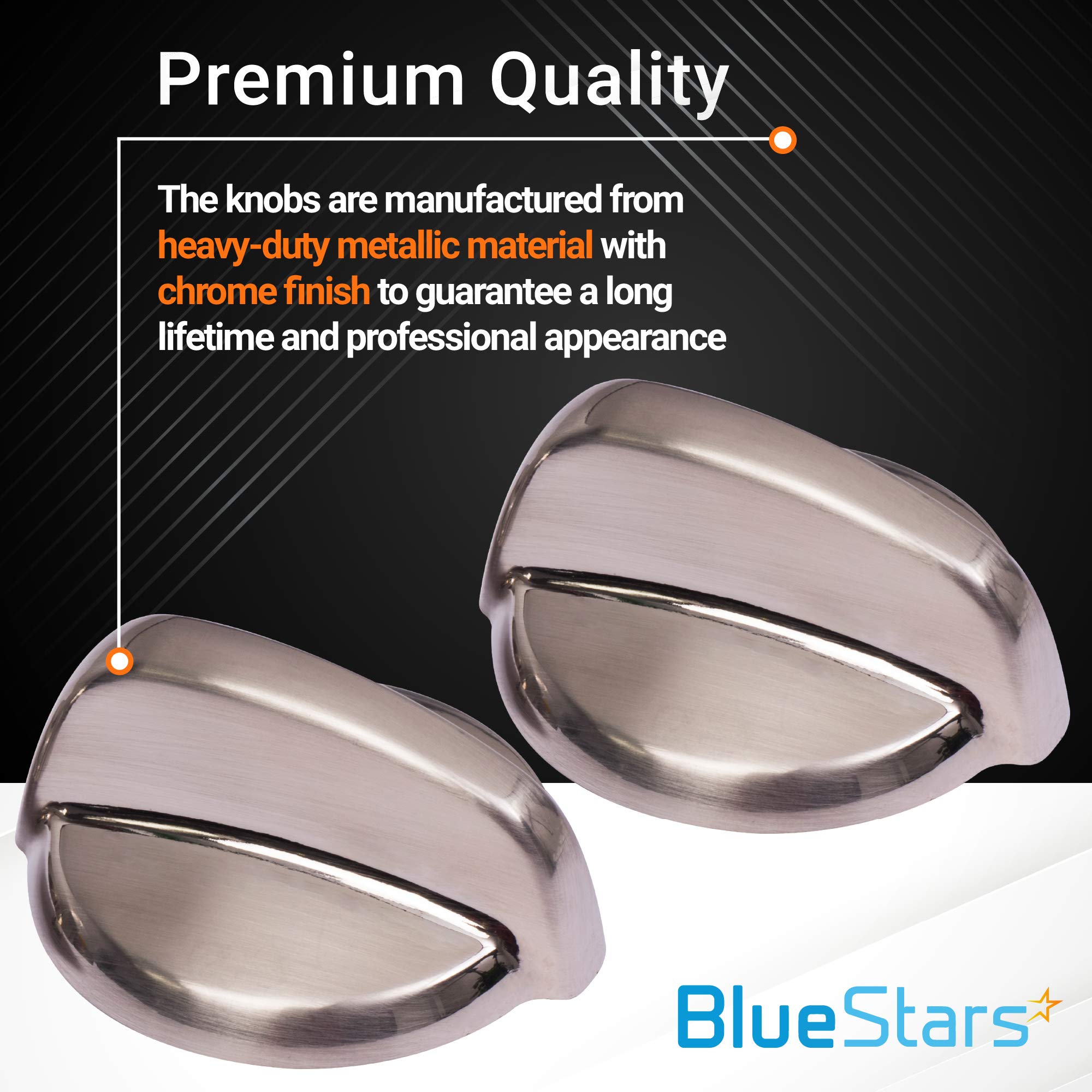 BlueStars Heavy Duty WB03T10325 Range Metal Knob Replacement Part Exact Fit for General Electric Ranges - Replaces 2691864 AP5690210 PS3510510 - Pack of 2