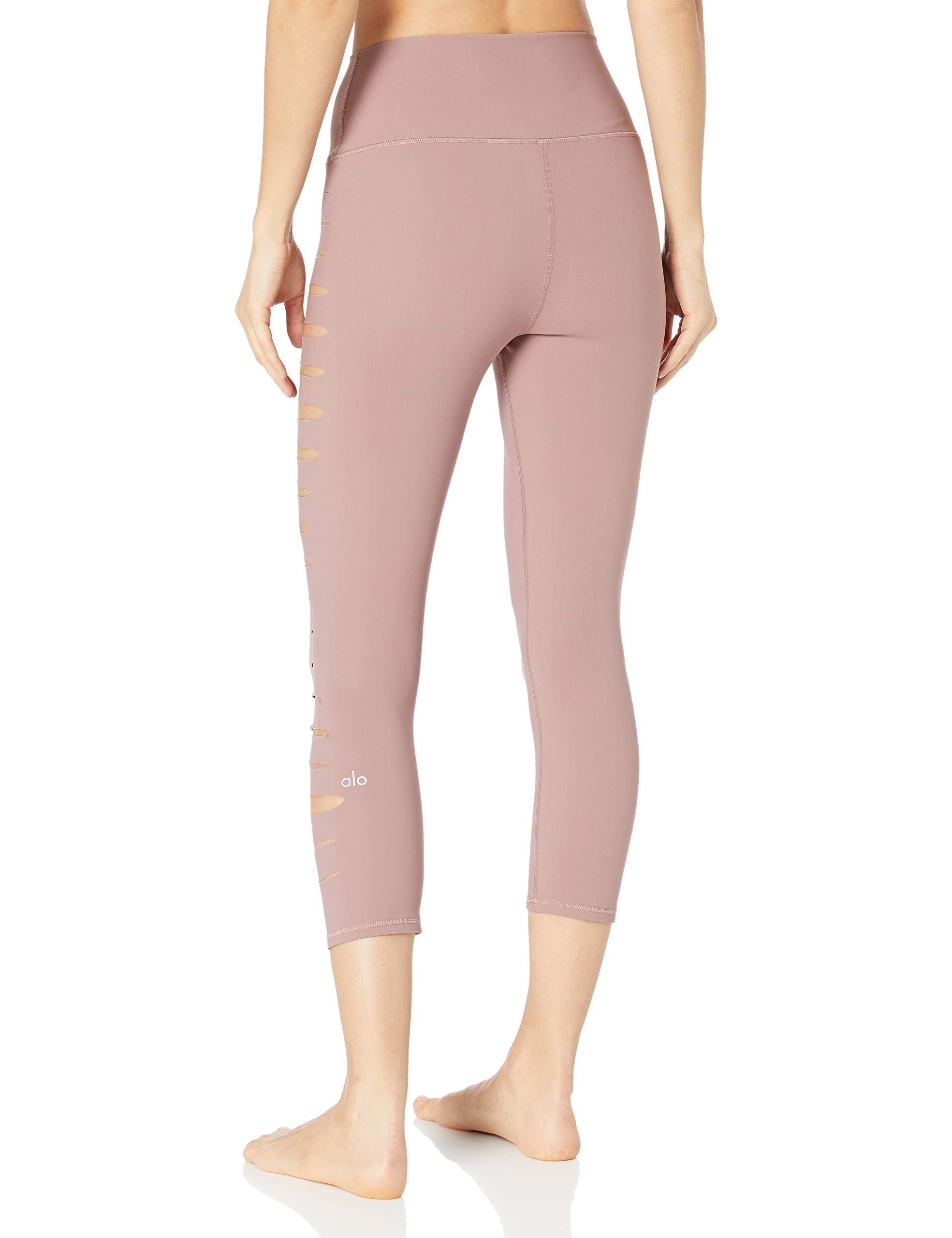 Alo Yoga Women's High Waist Slice Capri, Smokey Quartz, Large