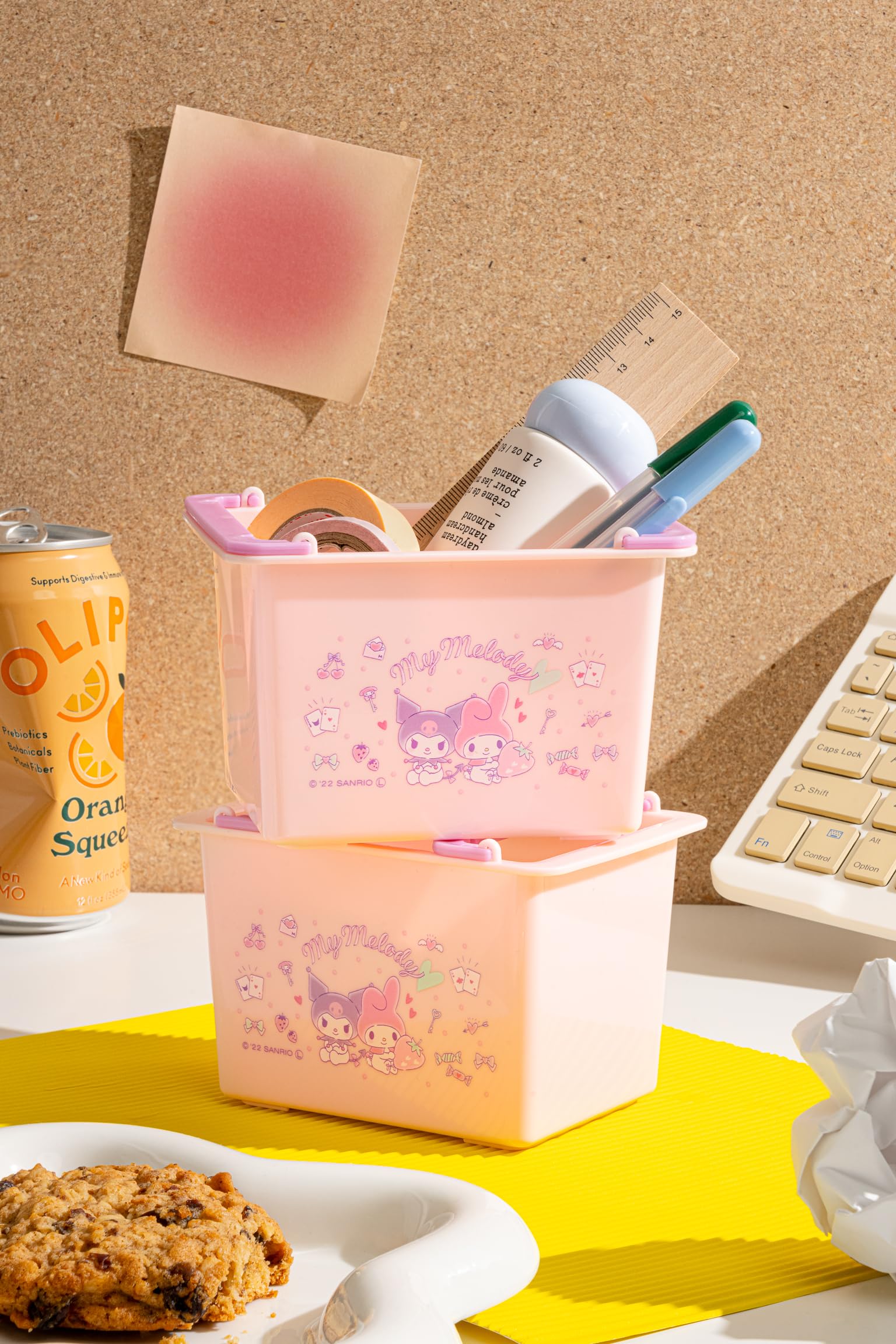 Skater MBSK1-A Stackable Mini Basket, Set of 2, My Melody Kuromi, Cute, Sanrio, 4.6 x 3.3 x 3.1 inches (11.7 x 8.4 x 7.8 cm)