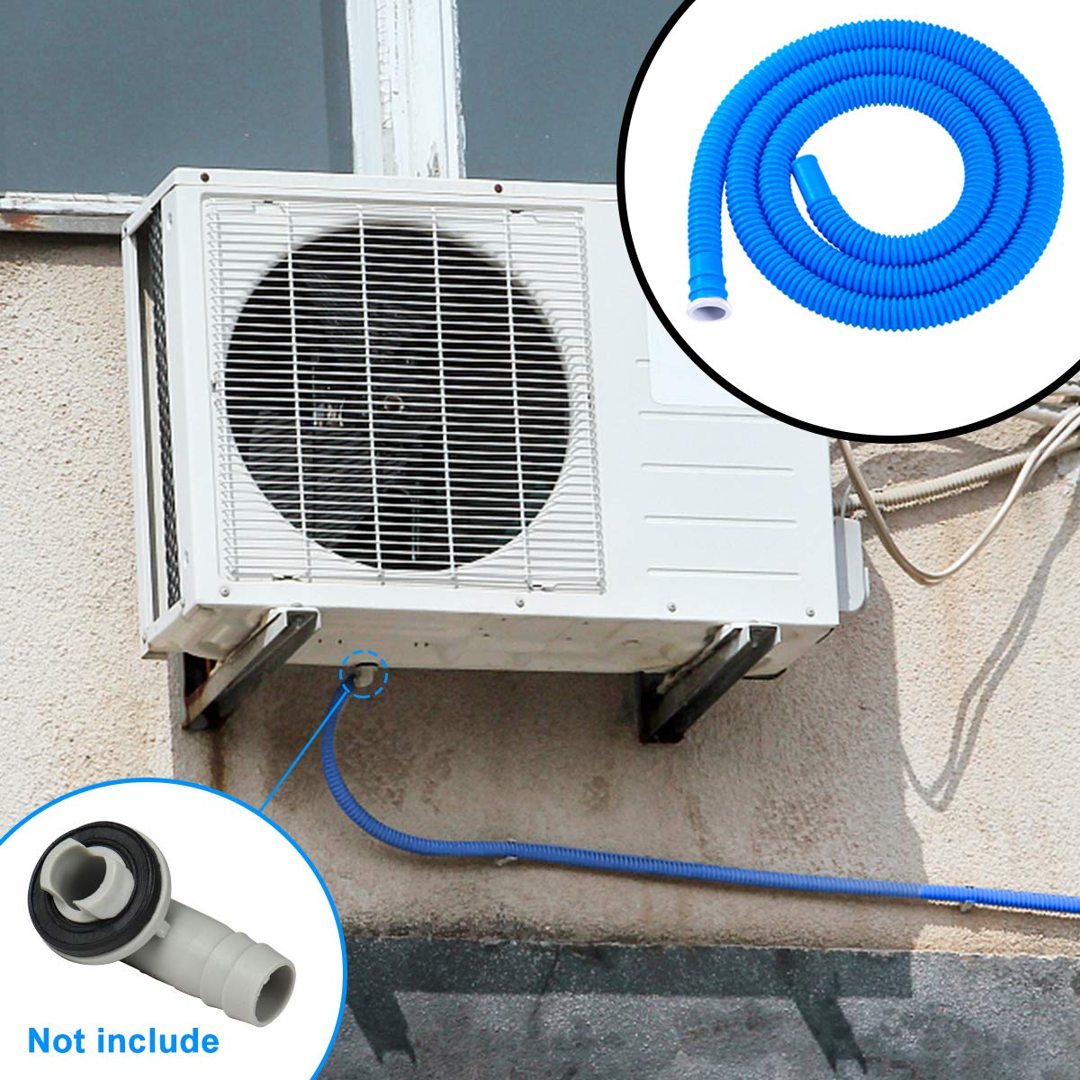 Daisypower Air Conditioner Drain Hose Pipe,Universal 5.2ft for Mini Split Air Conditioner Ductless Heat Pump,Semi-Automatic Washing Machine