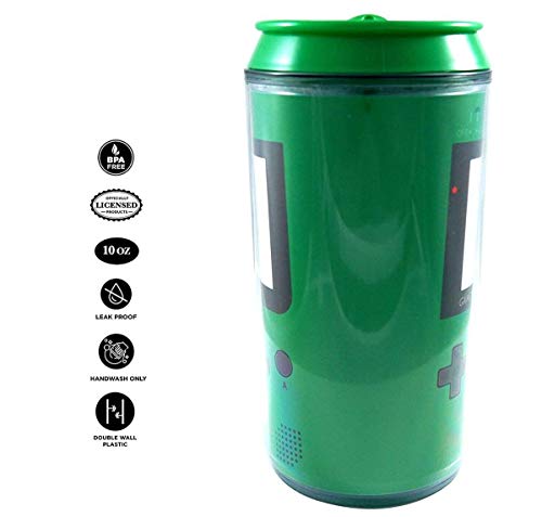 JUST FUNKY Nintendo Green Game Boy 10oz Plastic Travel Can