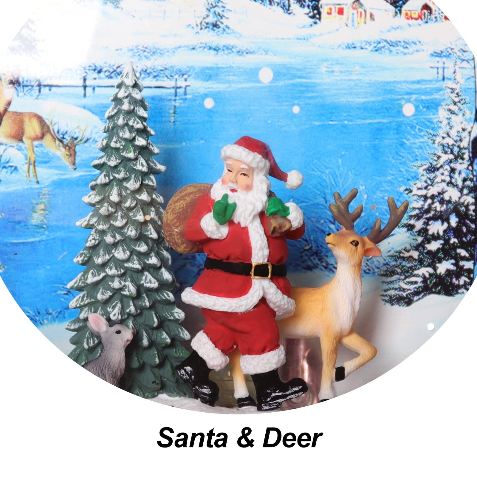 Christmas Snow Globe Lantern Red Snow Globes Musical Lantern 6H Timer Glitter Lantern Chritmas Battery Operated Snowglobe Santa Snow Globe Swirling Glitter Musical Snow Globe Lantern