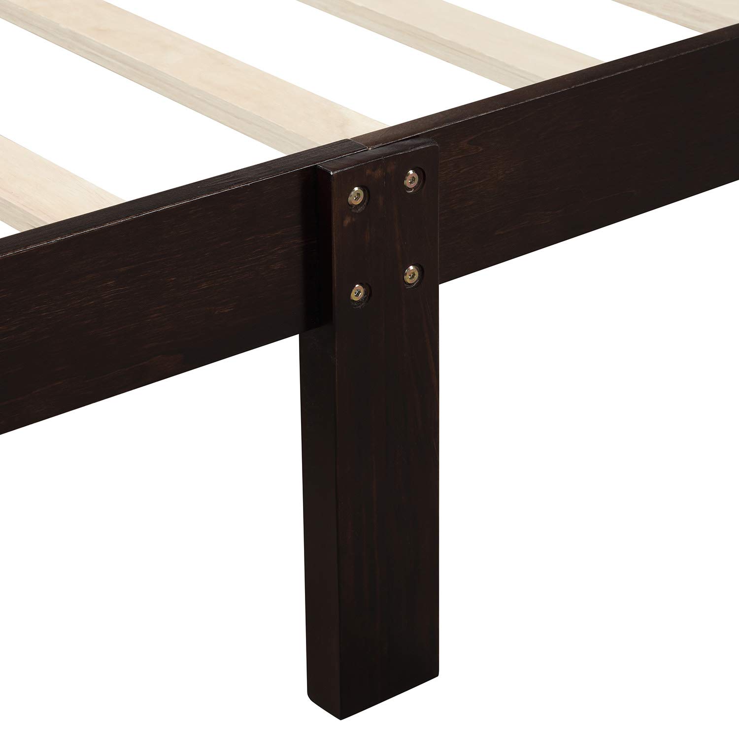 Harper & Bright Designs Twin Bed Frame with 4 Drawers,Wood Twin Bed with Storage, Twin Size Platform Bed with Streamlined Headboard & Footboard for Kids Girls Boys(Twin,Espresso)